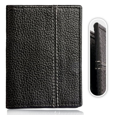 George Men's Genuine Milled Leather Bifold Wallet with Wing, Black ...
