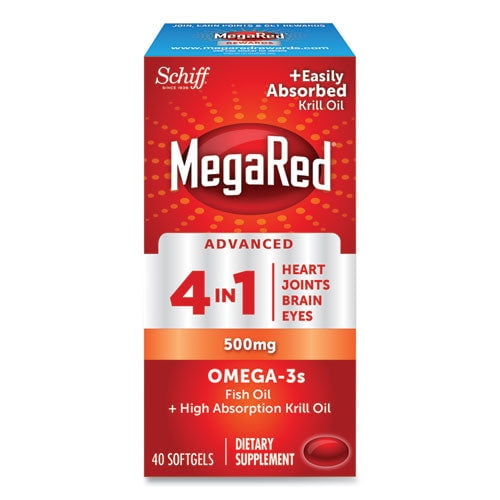 MegaRed-1PK Advanced 4-in-1 Omega-3 Softgel, 500 Mg, 40 Count - Walmart.com