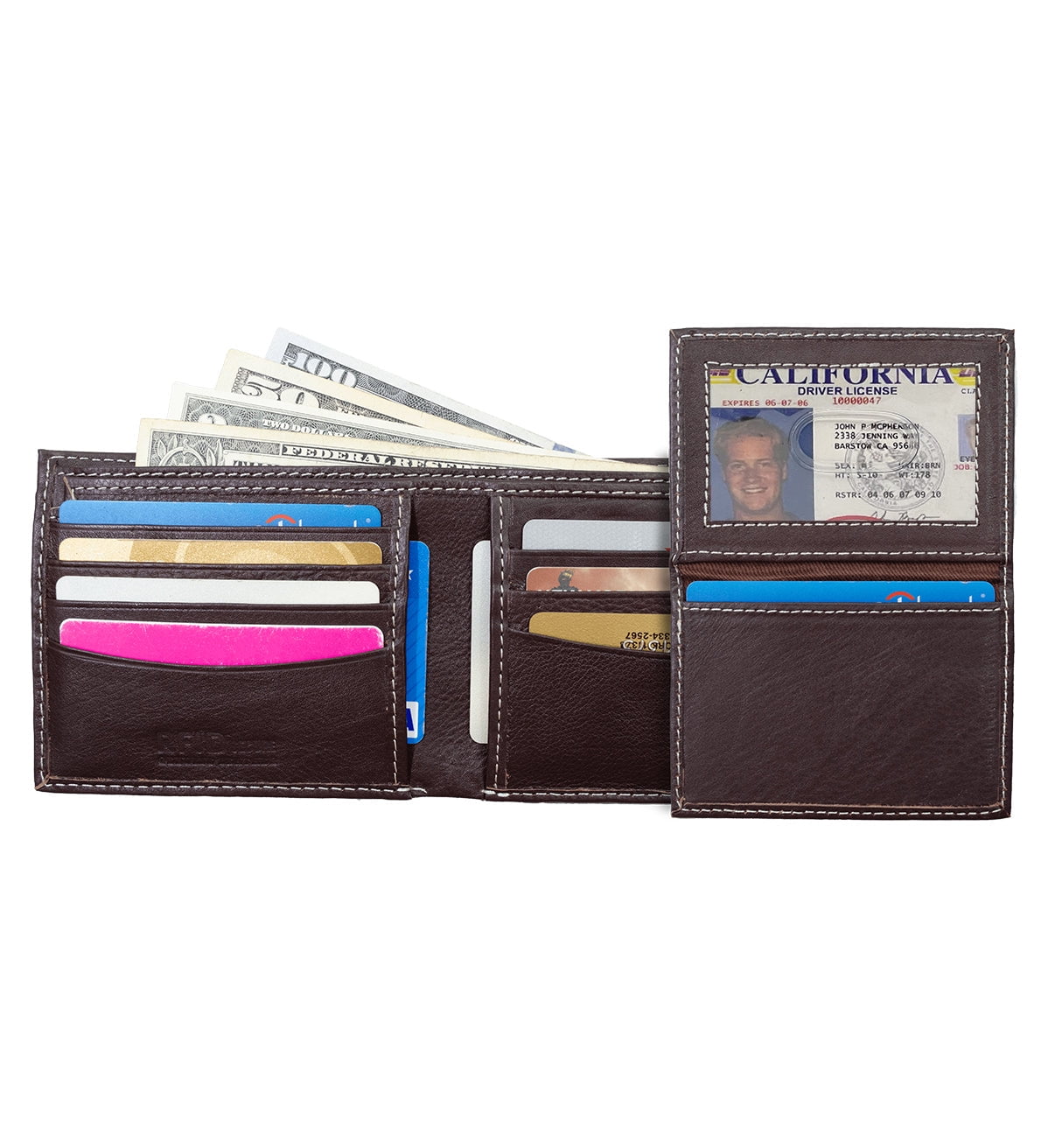 RFID Blocking Genuine Leather Men's Bifold Premium Wallet With ...