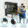 Lifetime Heavy-Duty Folding Garage Workbench - Wall-Mounted Work Table ...