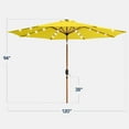 10 ft Solar-Powered Patio Umbrella with Woodgrain Steel Pole, Built-in ...