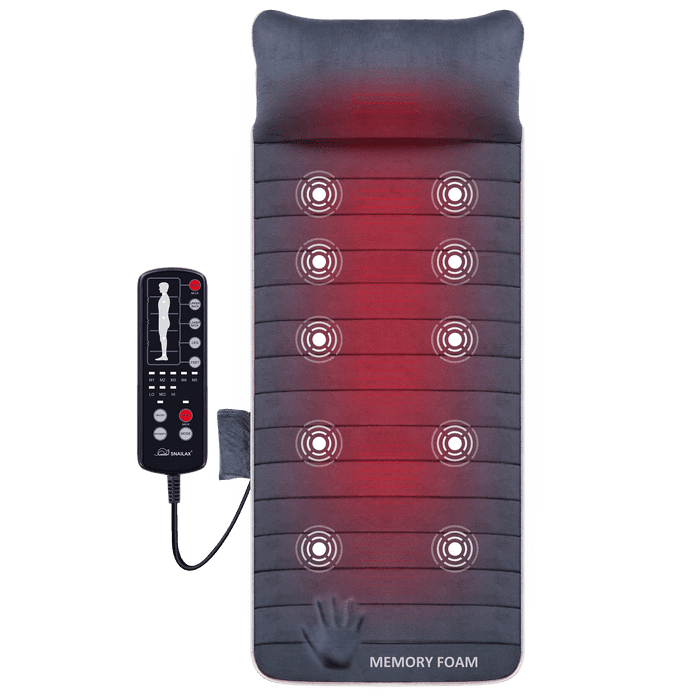 Snailax Memory Foam Massage Mat With Heat  10 Vibration Nodes 6 Therapy Heating Pad  69*24 In One Size