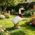 Backyard Farm Decor 35cm Lifelike Resin Goose Statue Detachable Plaid ...