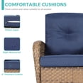 MEETWARM Outdoor Wicker Rocking Chair with Cushions and Steel Structure ...