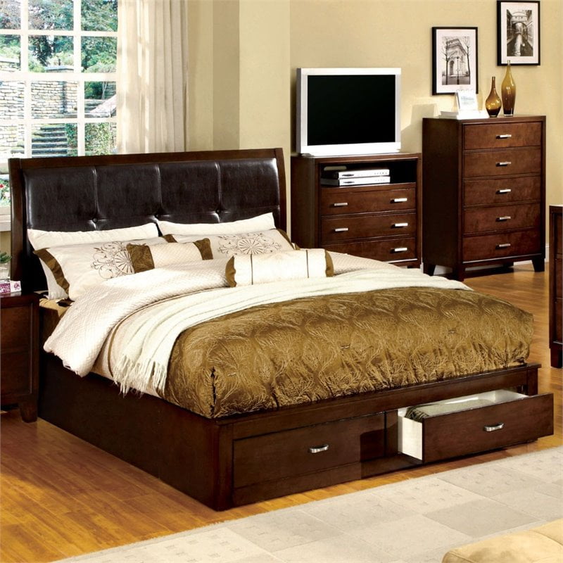 Bowery Hill Storage California King Bed in Espresso - Walmart.com