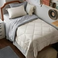 Cozy Comfort Beige Twin XL Comforter Sets - 5 Pieces Reversible Twin XL ...