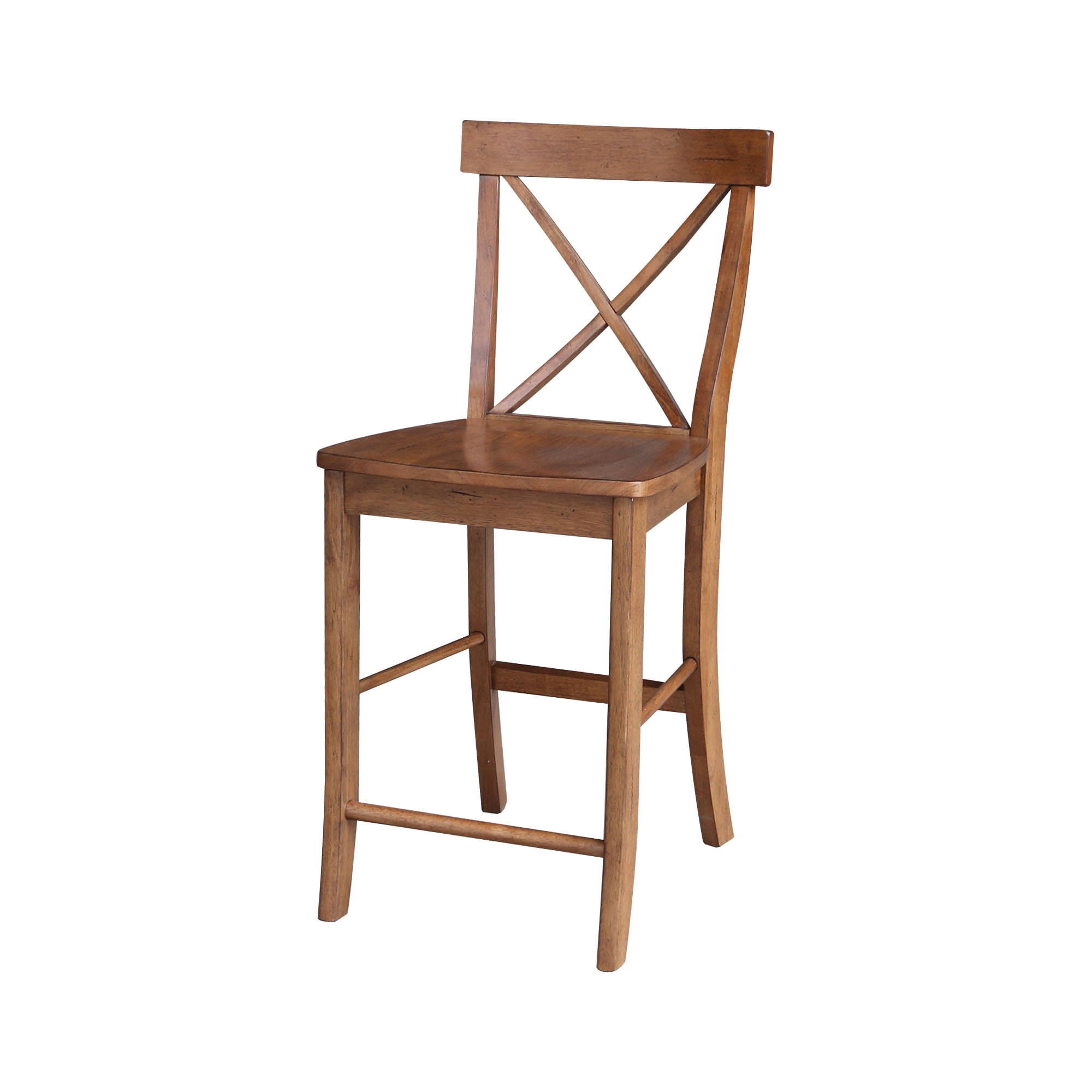 International Concepts Wood Cross Back Counter Height Stool - 24" Seat ...