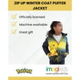 Free Shipping! Pokemon Pikachu Big Boys Zip Up Winter Coat Puffer ...