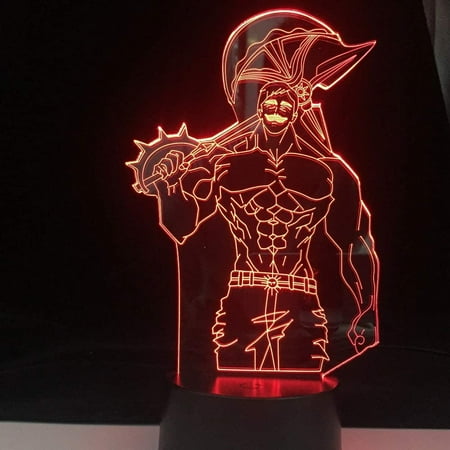 Anime Lamp Illusion Light LED Night Light Lamp Escanor Seven Deadly ...