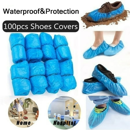 100PCS Disposable Plastic Shoes Covers Boot Booties Covers Overshoes ...