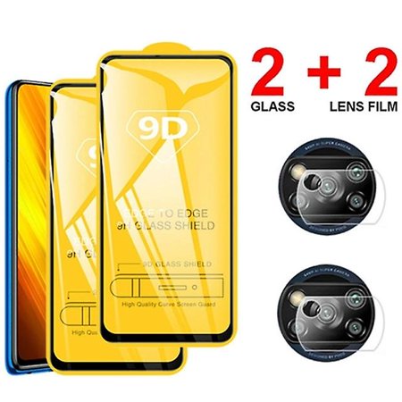 4-in-1 9d Tempered Glass For Xiaomi Poco X3 Nfc F2 Pro X3pro Screen ...