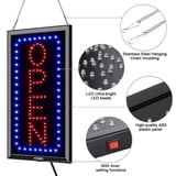 Square LED Open Door Sign Light Timer Flashing Remote Business Bar Pub ...