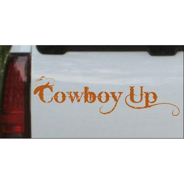 Cowboy Up With Hat Car or Truck Window Decal Sticker - Walmart.com