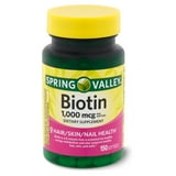 Spring Valley Biotin Dietary Supplement Softgels for Hair/Skin/Nails ...