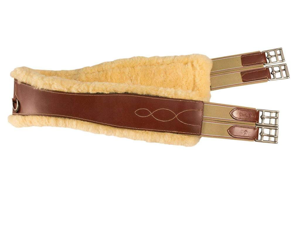 Paris Tack Contoured Fancy Stitched Elastic Leather English Girth with ...