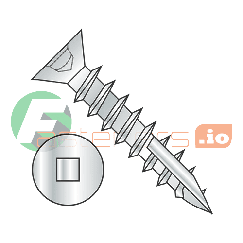 #6 x 1" Deep Thread Wood Screws / Square / Flat Head / Type 17 Point Pt ...