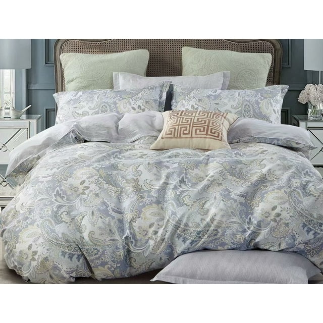 Swanson Beddings Soft Paisley Floral Print 3-Piece 100% Cotton Bedding ...