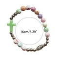 Catholic Rosary Elastic Beaded Chain Baptism Rosaries Bangle Wristband ...