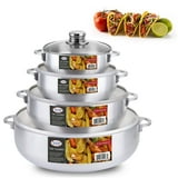 Alpine Cuisine 8 Piece Aluminum Caldero Set, Nonstick Stock Pots with ...
