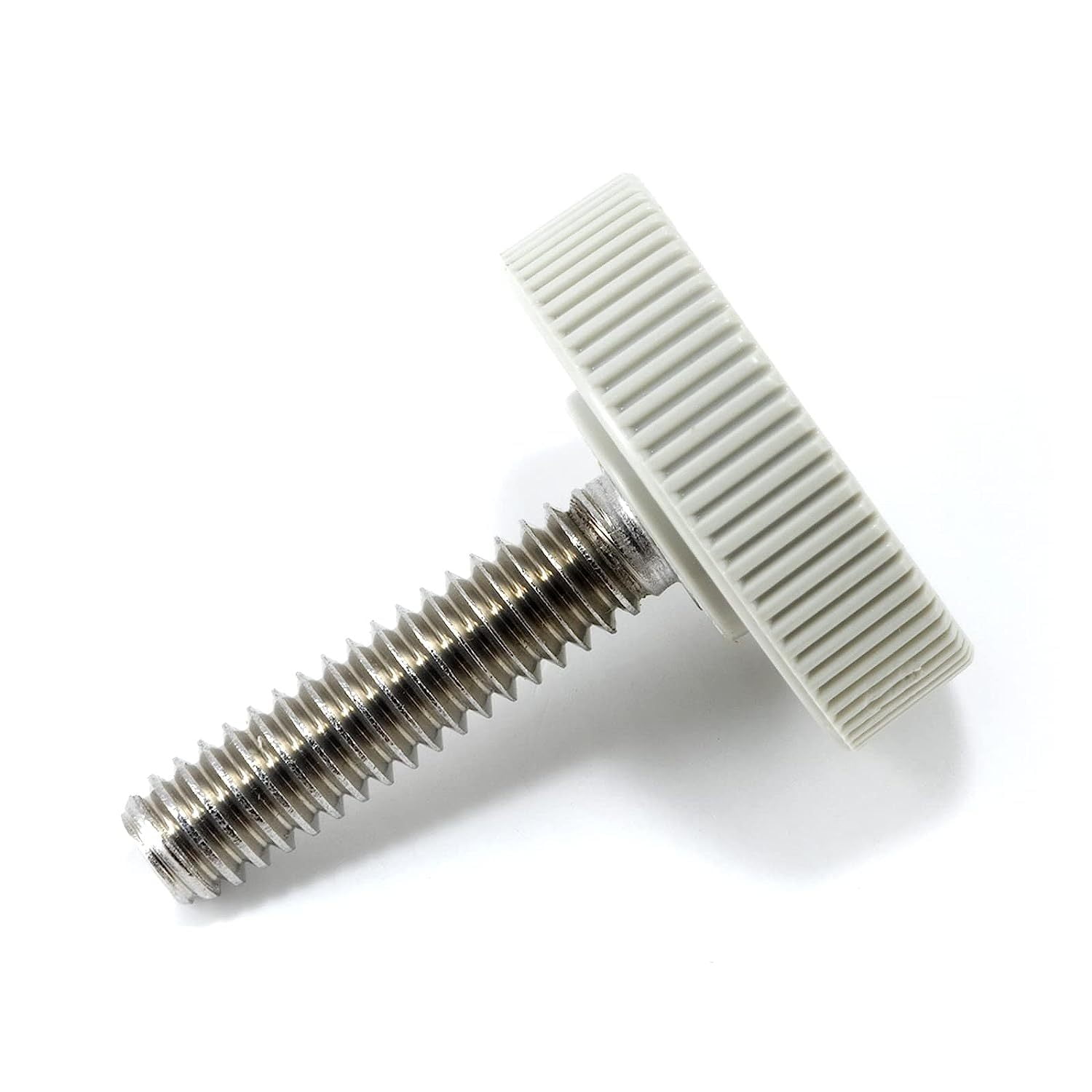 1/4"-20 x 1" Thumb Screw Stainless Steel - Gray Knurled Round Plastic ...