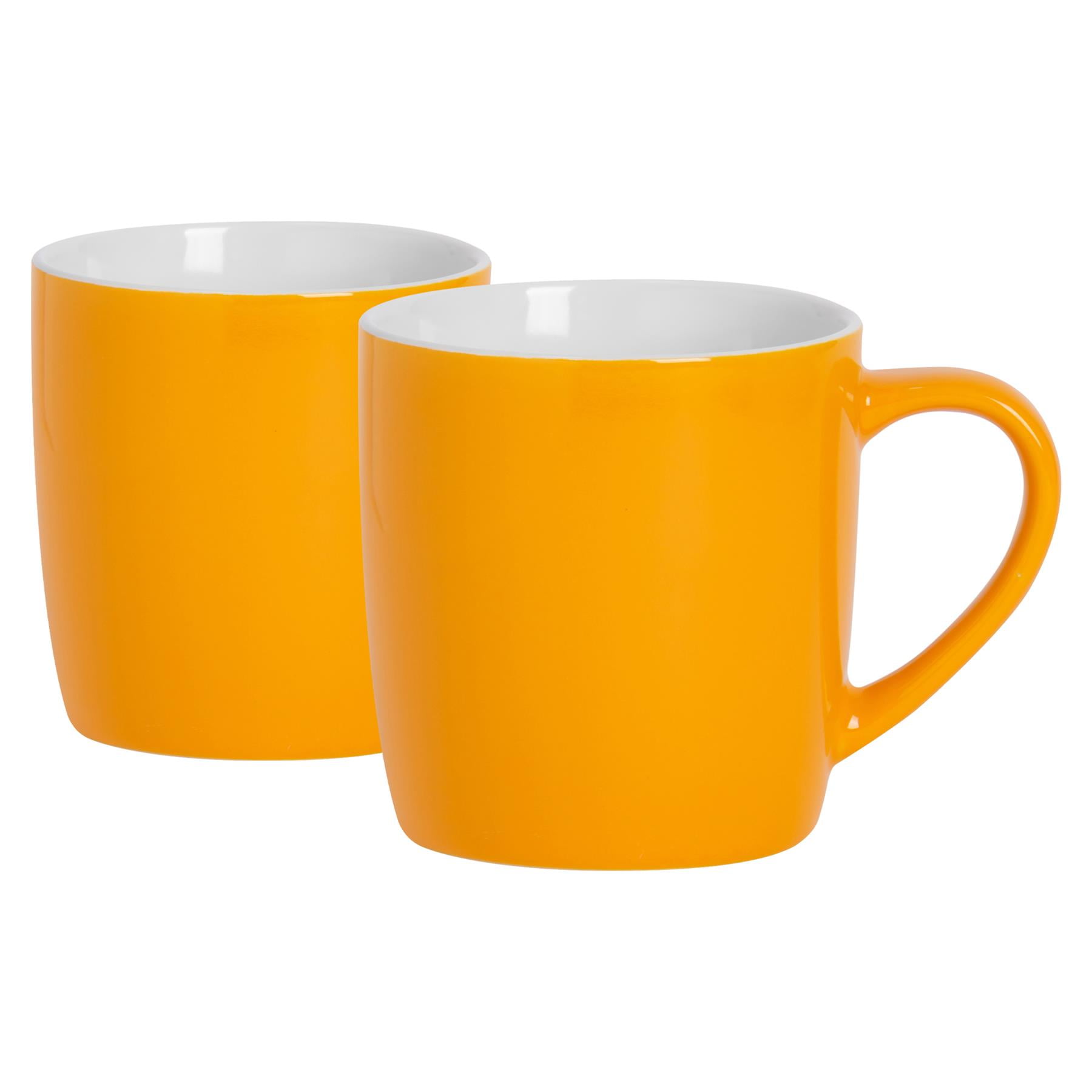 Argon Tableware Coloured Coffee Mugs - 350ml - Yellow - Pack of 2 ...