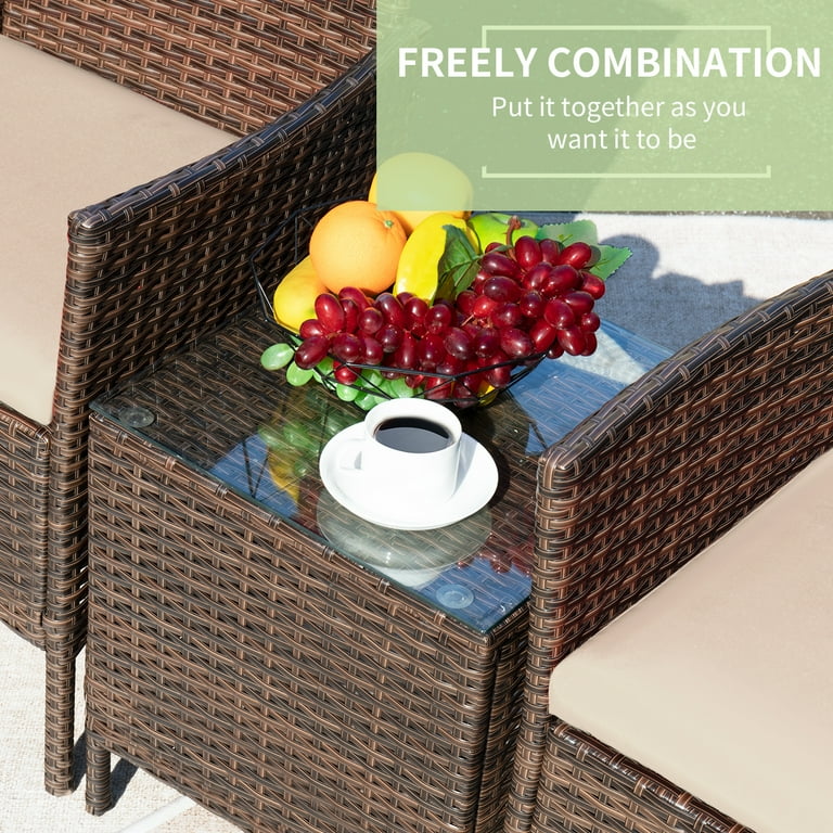 Devoko patio porch furniture sets 3 pieces pe rattan wicker chairs with table outdoor garden furniture sets store