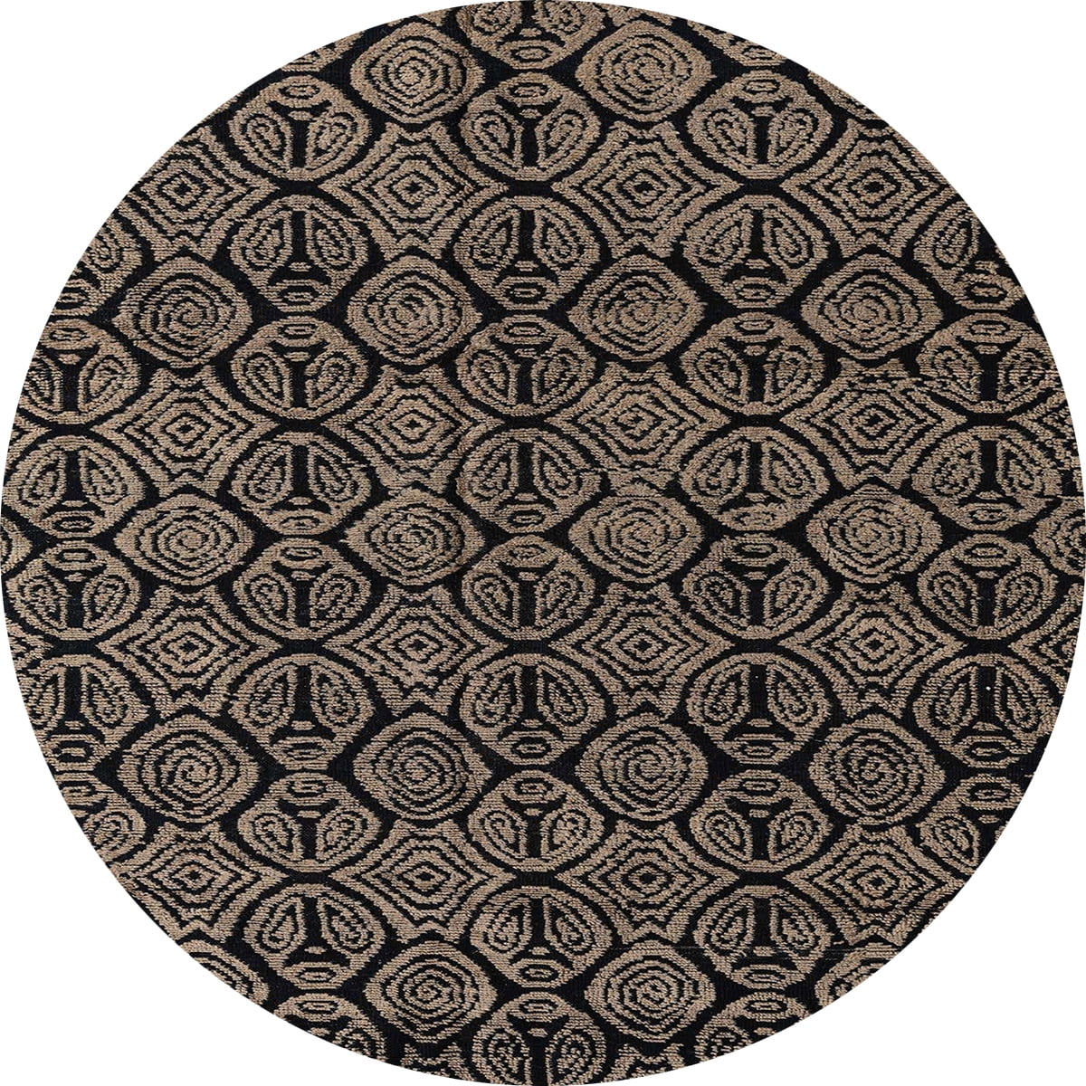 Ahgly Company Indoor Round Abstract Dark Almond Brown Abstract Area ...
