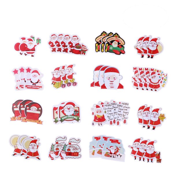 48Pcs Santa Claus Sticker Self-Adhesive DIY Cartoon Sticker Baking ...
