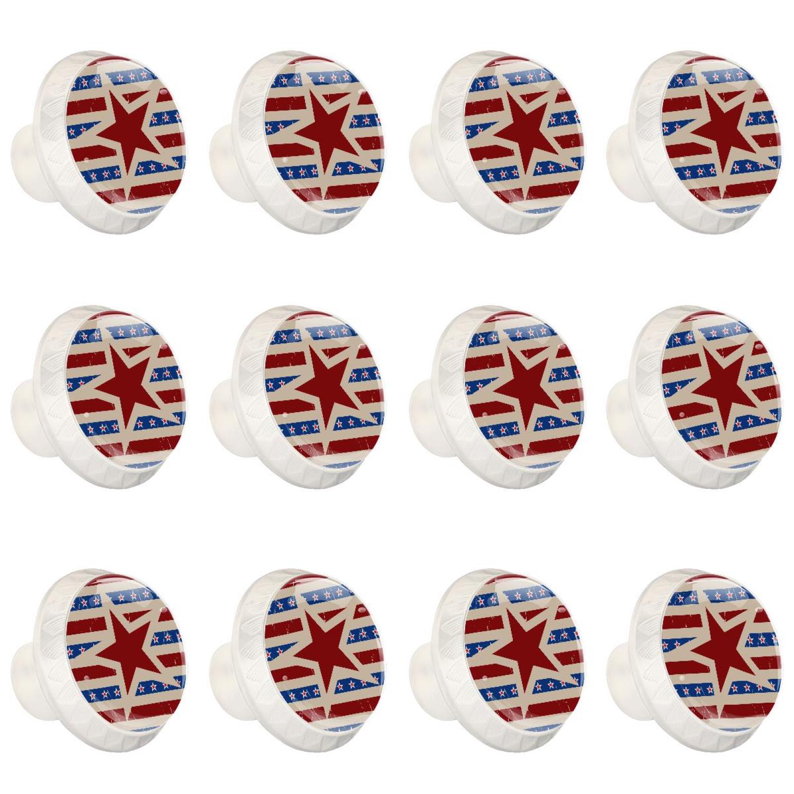 12 Pcs Stars Stripes National Flag Knobs for Kitchen Cabinet Cupboard ...