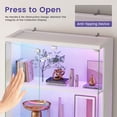 VKCC Display Cabinet with Glass Door, Lockable Curio Cabinet with RGB ...