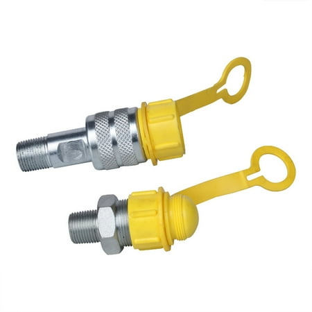 2 Pcs Steel Chrome-plated Zg3/8" Quick Connector Set High Pressure Oil ...