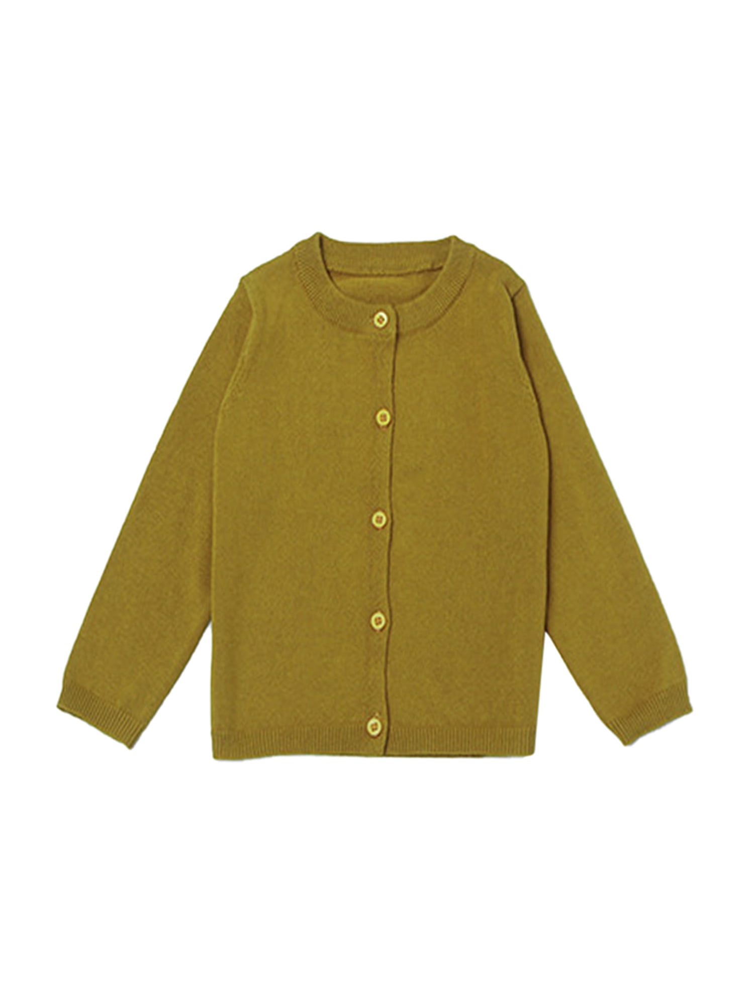 Grianlook Girls Knit Sweaters Buttons Cardigan Sweater Crew Neck ...
