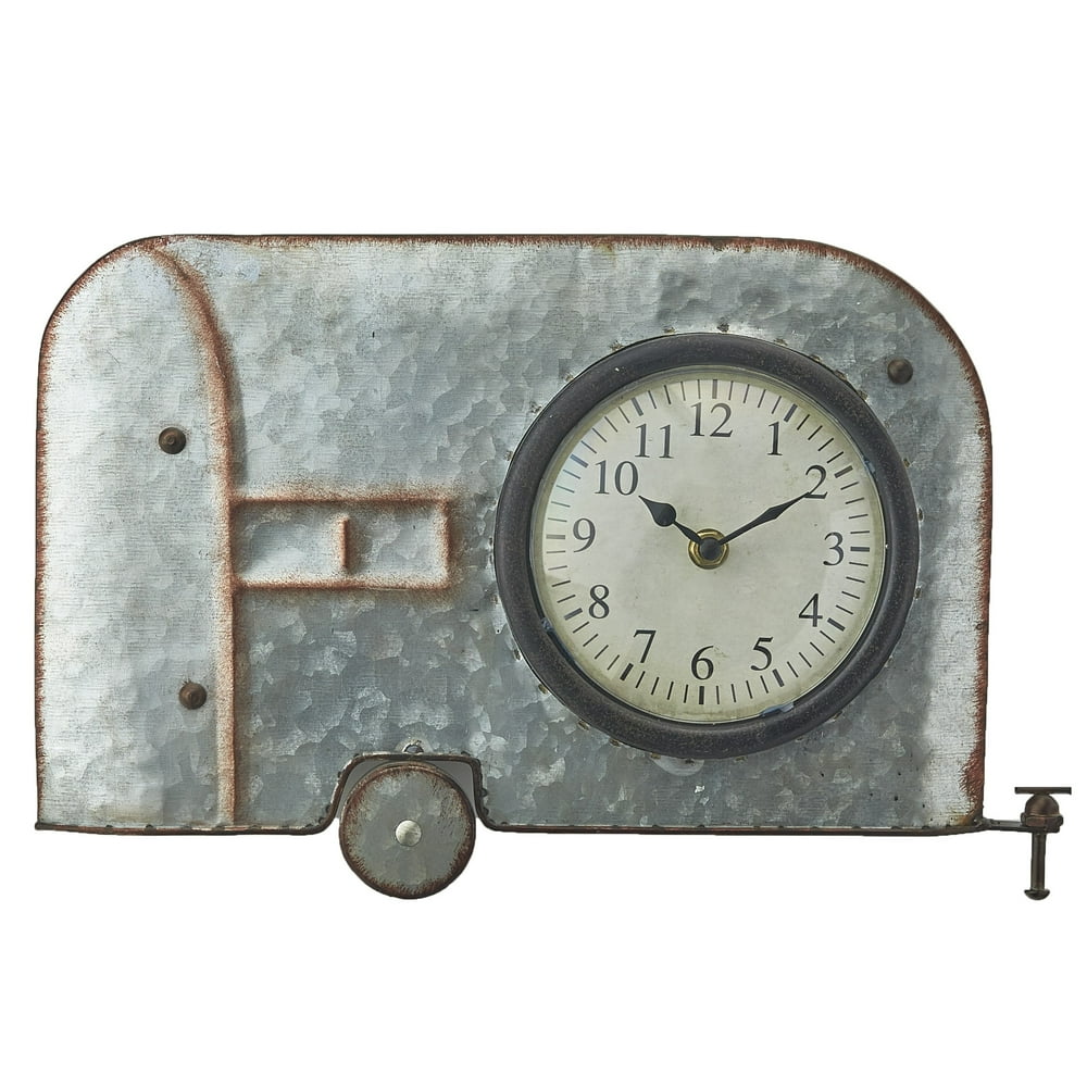 Galvanized Metal Retro Metal Wall Clock - Camper - Walmart.com ...