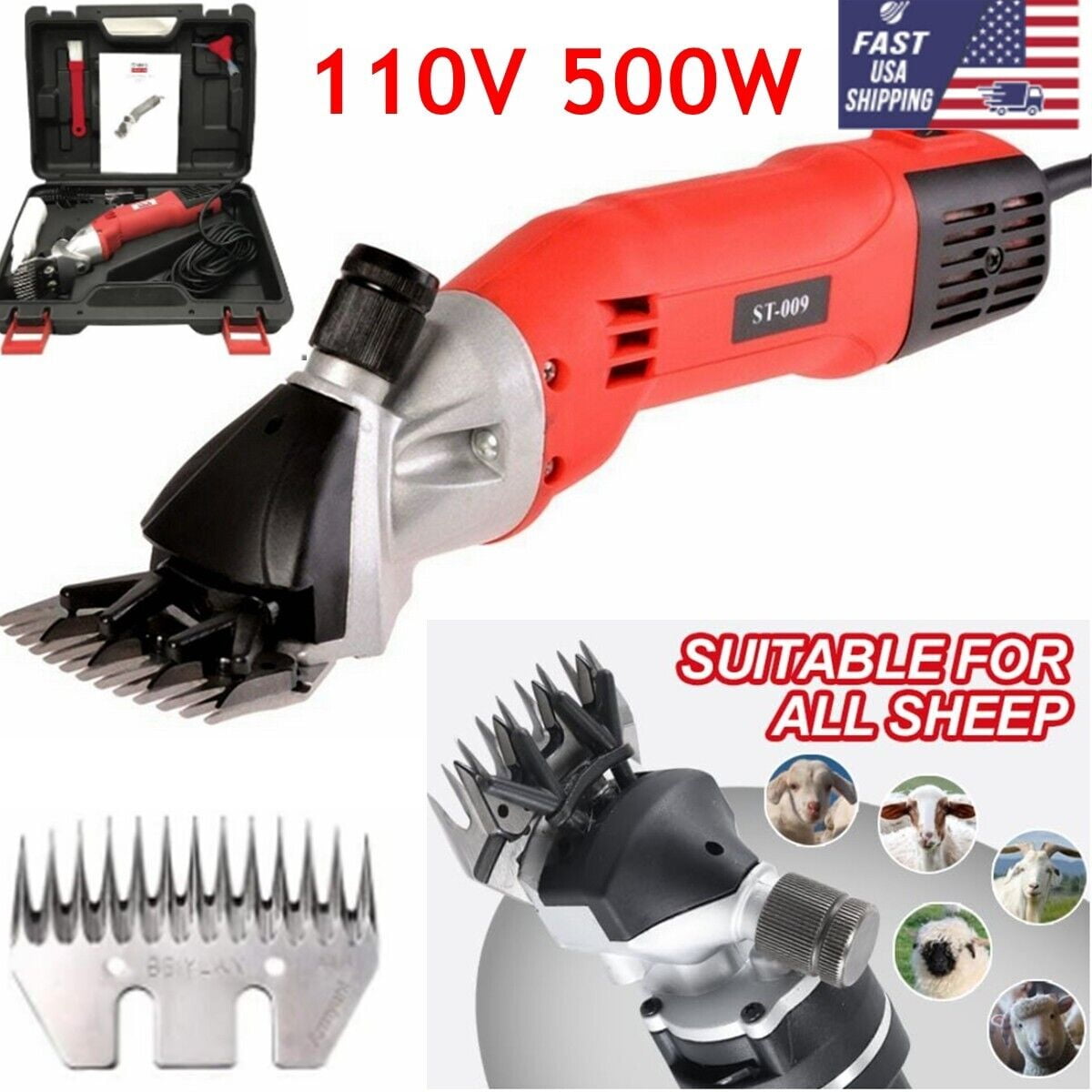 Sheep Shears Pro 500W 110V Heavy Duty Electric Shearing Clippers 13 ...