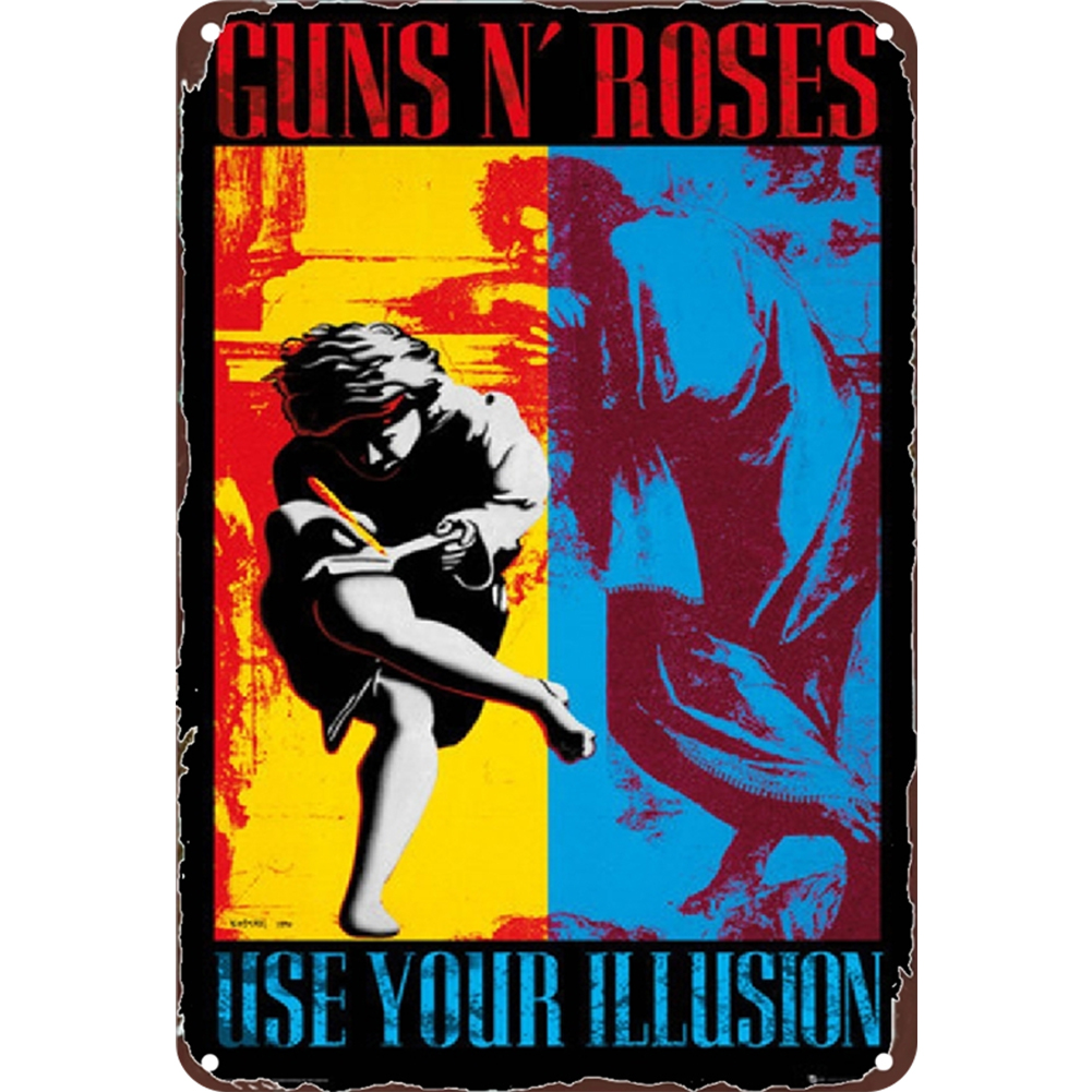 Chapa Guns N Roses Metal Pintura Hierro Rectangular Barra Pared 30x40cm ...