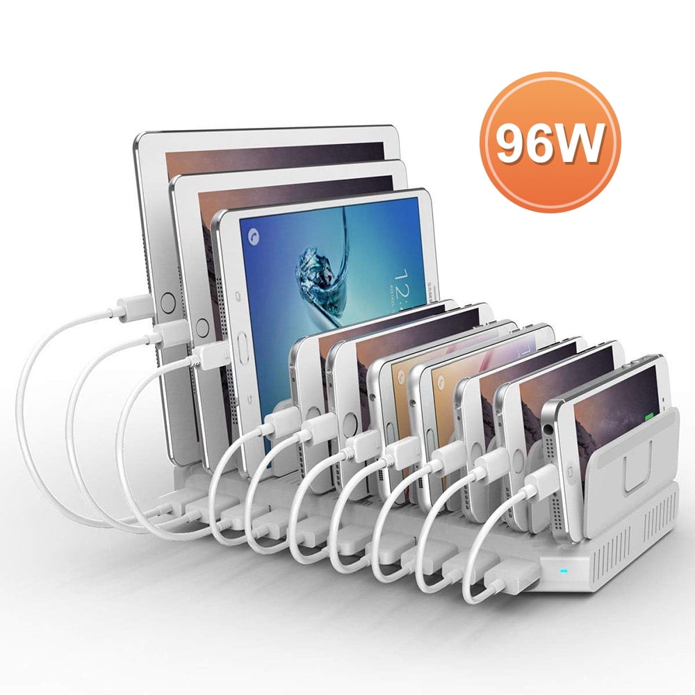 [Upgraded] UNITEK 96W 10 Port Phone Organizer and Charging Station for ...
