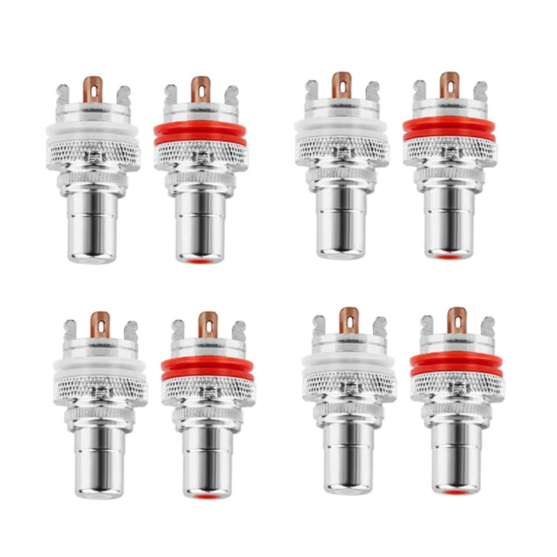 8Pcs RCA HIFI Terminals Insulation RCA Socket Adapter AV Terminal Phono ...