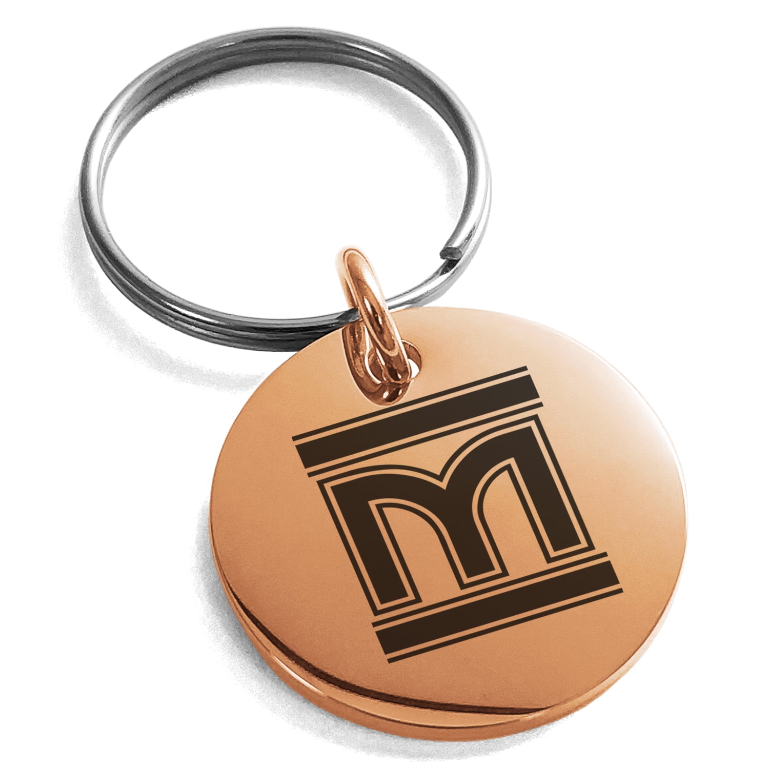 Stainless Steel Letter M Initial Empire Monogram Engraved Small ...