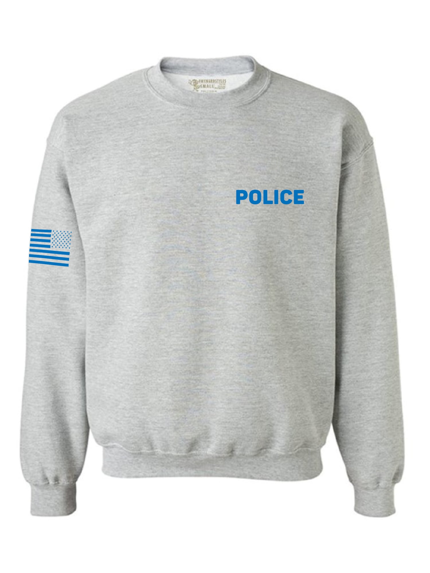 Awkward Styles Police Sweatshirt with Flag on Sleeve Military Police ...