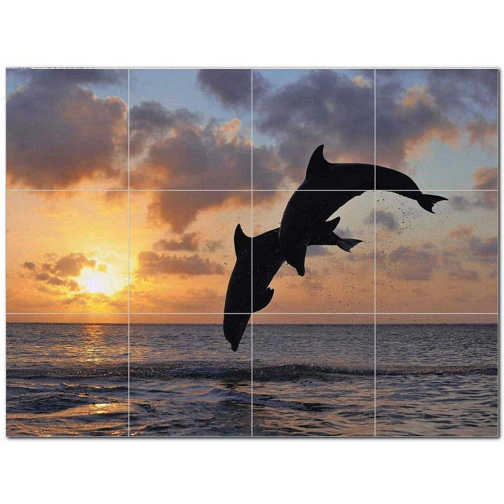 Dolphin Ceramic Tile Mural Kitchen Backsplash Bathroom Shower 402795 ...