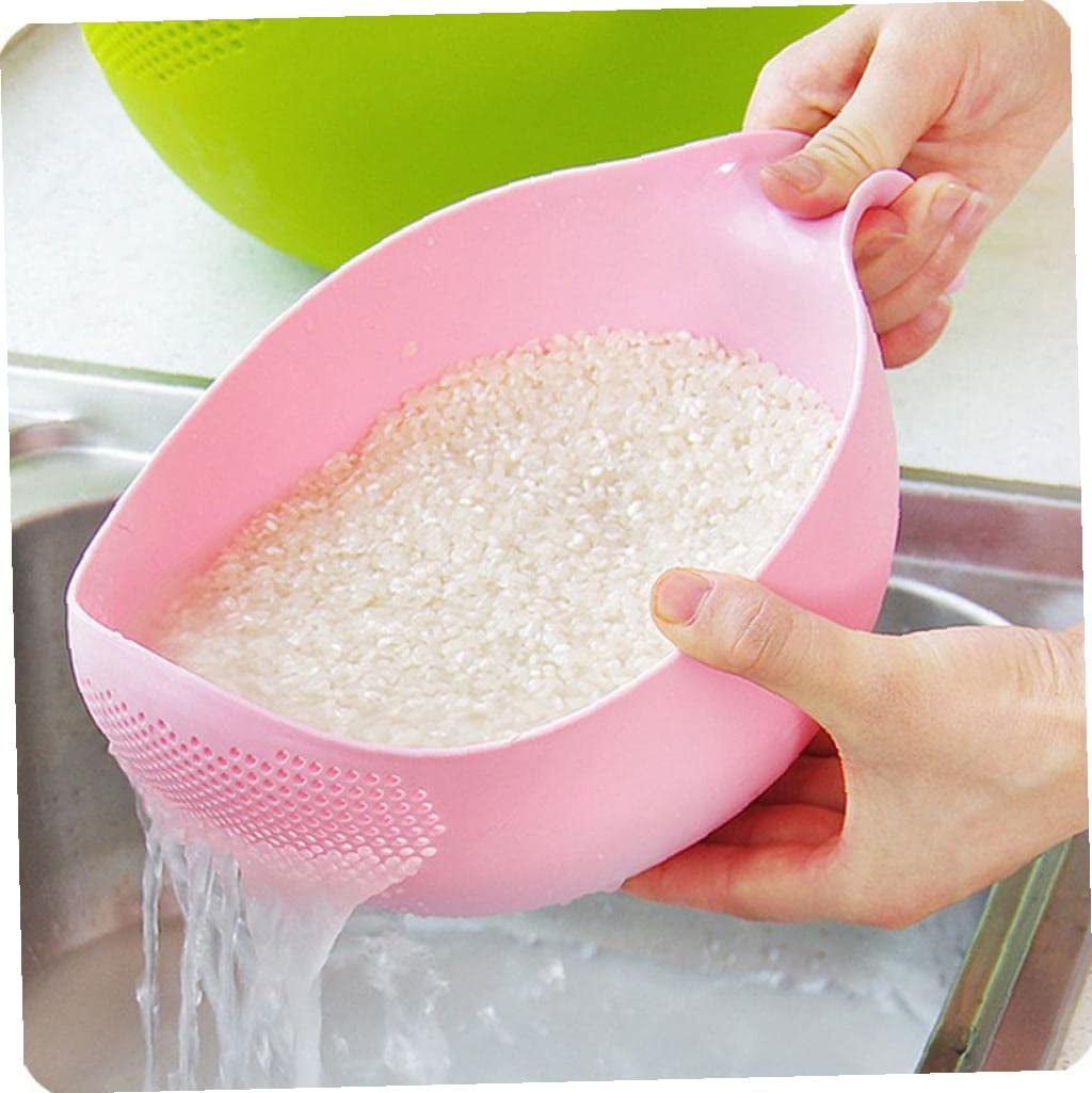 Rice Wash Pink Plastic Sieve Rice Multi-Purpose Washer Washer Round ...