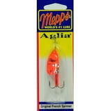 Mepps Aglia In-Line Spinner 1/4 oz, Plain Treble Hook, Hot Orange Blade ...