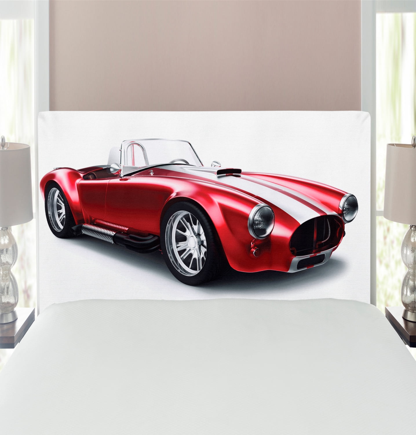 Cars Headboard, Old-Fashioned Vintage Coupe Car Automobile Illustration ...