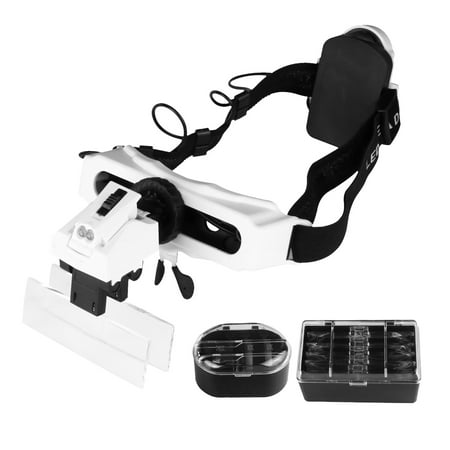 Amdohai 5/10/15/20X Magnifying Headset with LED Light Magnifying Glass ...