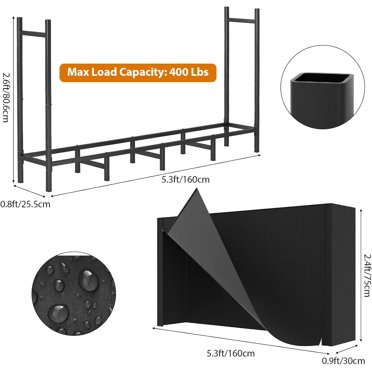 Artibear 4ft Firewood Rack, Heavy Duty, Outdoor/Indoor Log Holder ...