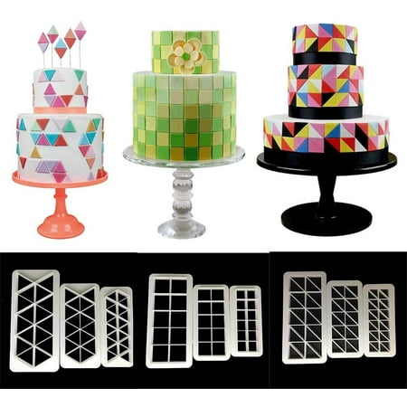 Set of 9 Fondant Embossing ould Geometry Pattern Cookie Templates ...