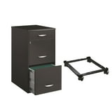 2 Piece File Cabinet in Charcoal and Adjustable File Caddy in Black ...