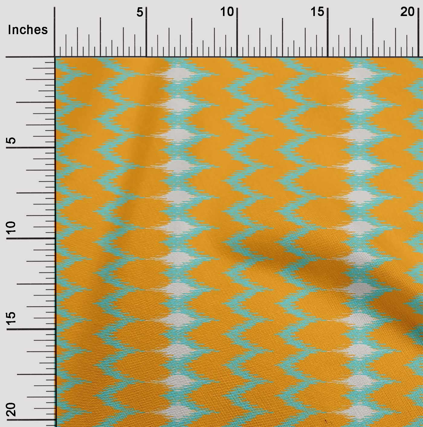 oneOone Organic Cotton Voile Fabric Chevron Ikat Print Fabric By The ...