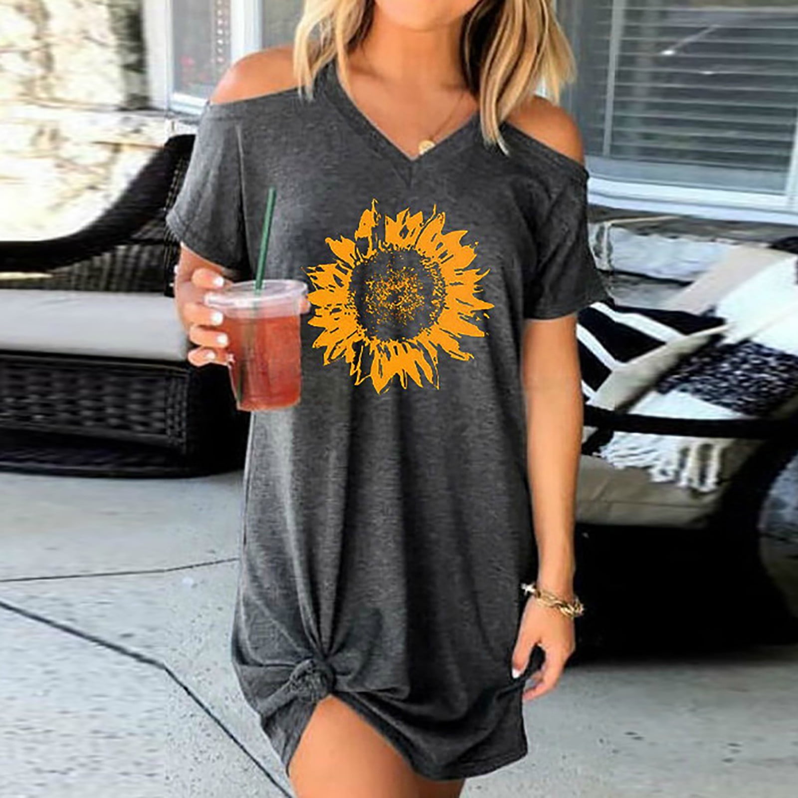 Click here for Cehvom Womens Summer Fashion Casual Floral Print D... prices