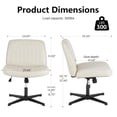 Armless Desk Chair without Casters, Criss-Cross Metal Base, Adjustable ...